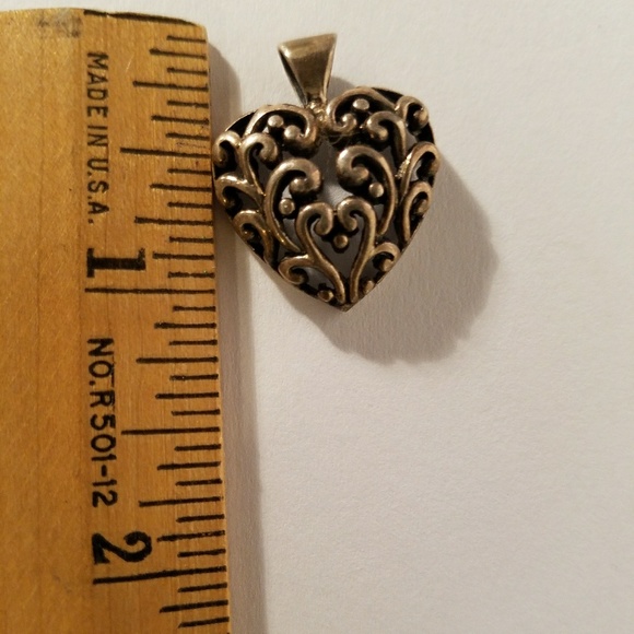 Vintage | Jewelry | Vintage Sterling Silver Filigree Heart Pendant ...